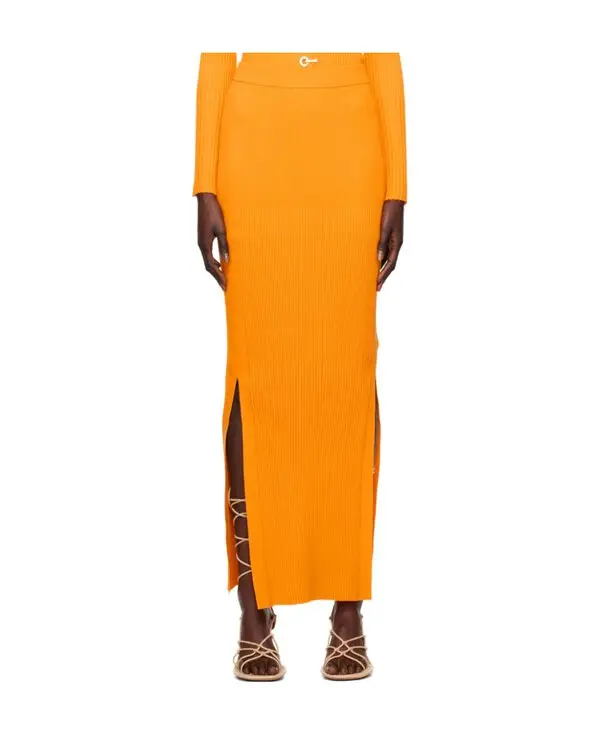 DION LEE Ribbed-knit Maxi Skirt