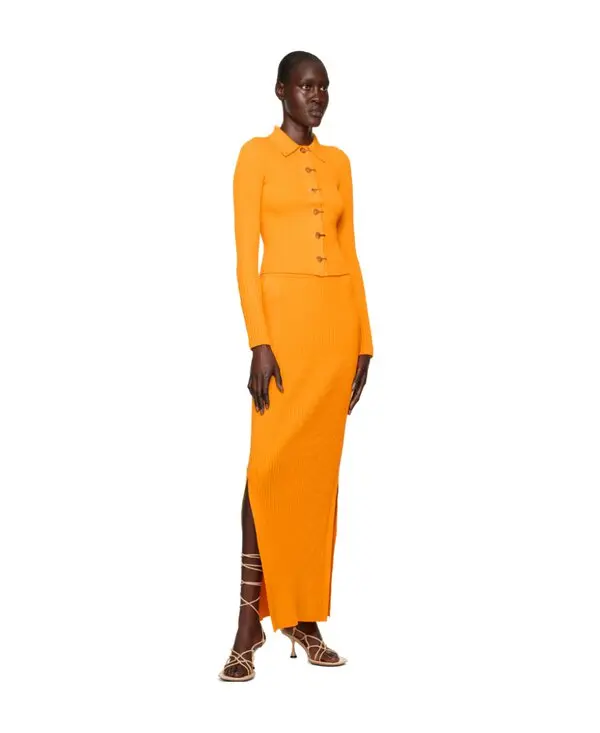 DION LEE Ribbed-knit Maxi Skirt