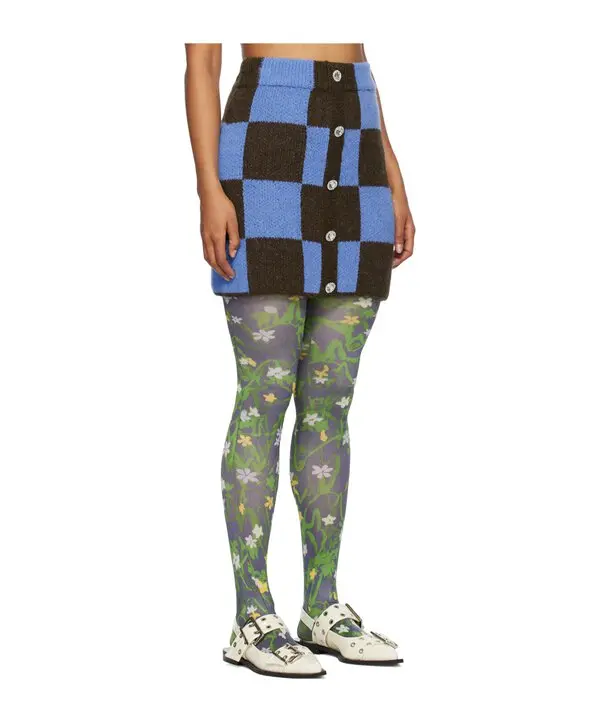 Stine Goya Checkered Knit Mini Skirt
