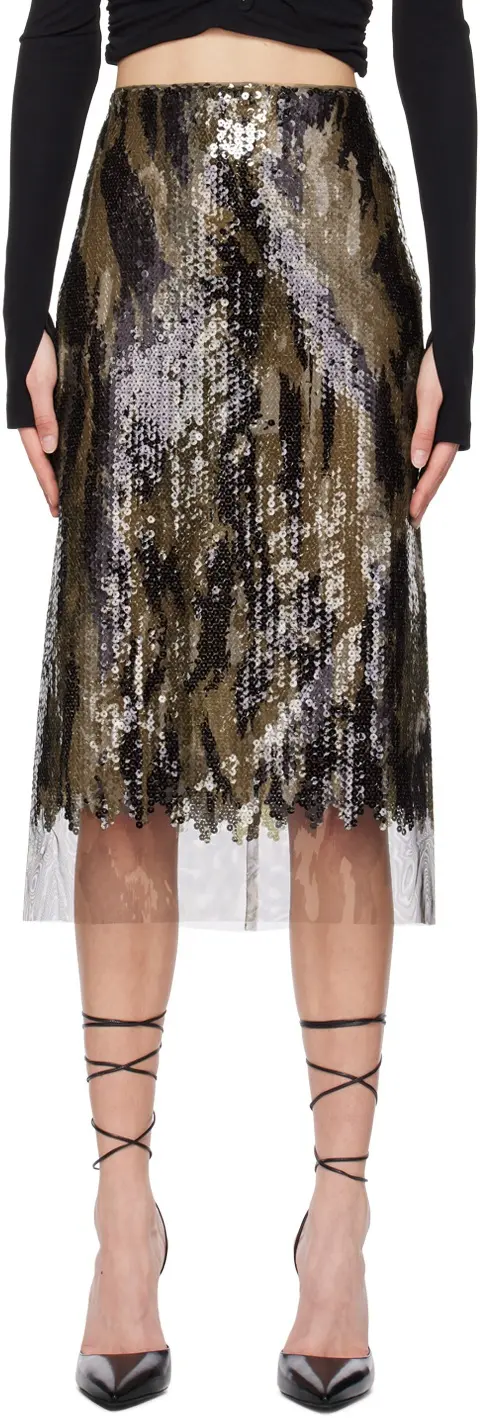 DION LEE Horizontal Mid-length Skirt - Brown