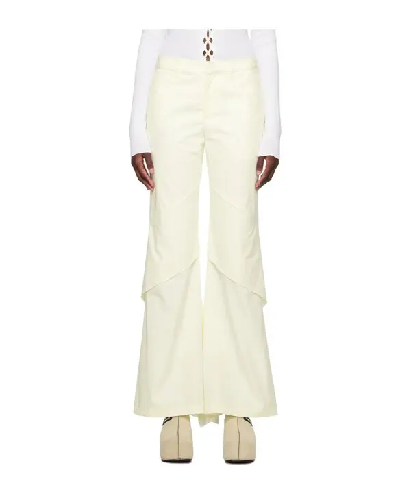 DION LEE Panelled Straight-leg Trousers - White