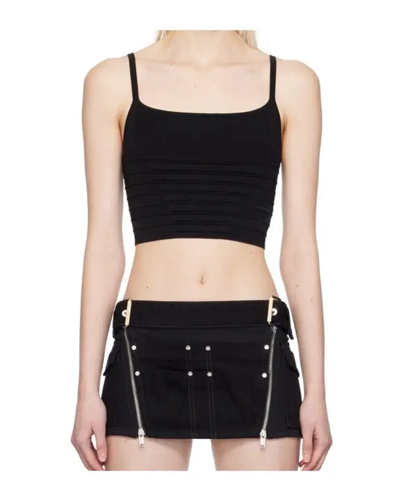 DION LEE Ribbed Cropped Tank Top