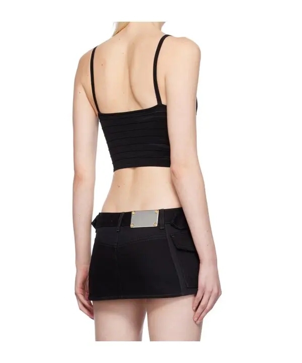 DION LEE Ribbed Cropped Tank Top