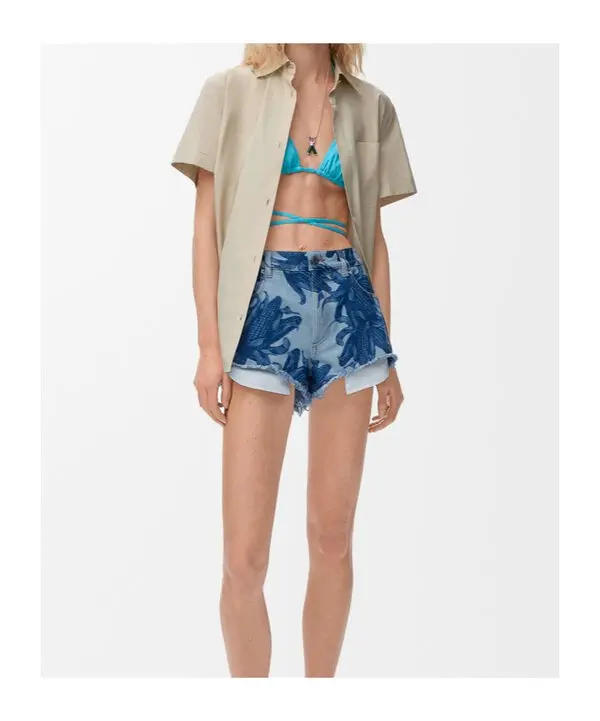 Loewe Printed Denim Shorts