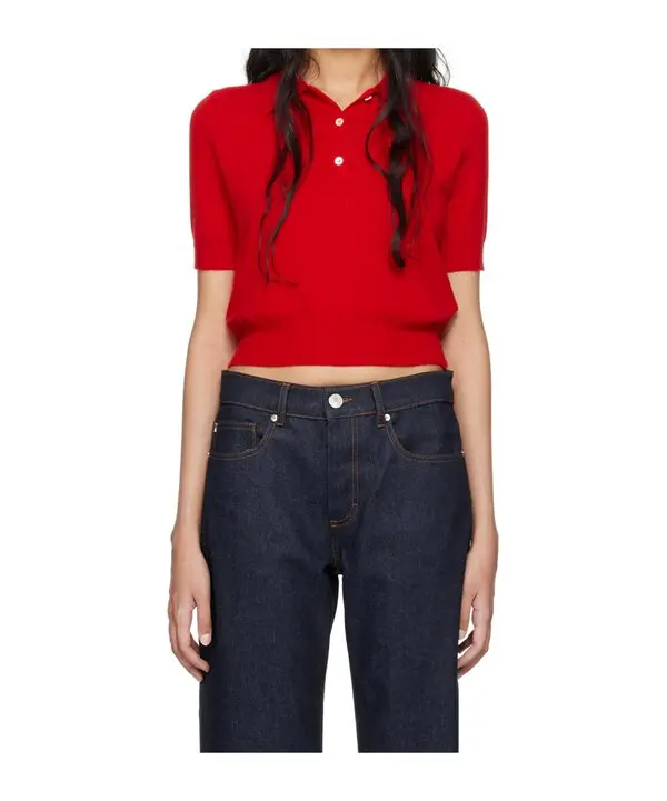 Arch4 Ribbed Knit Short Sleeve Polo Shirt