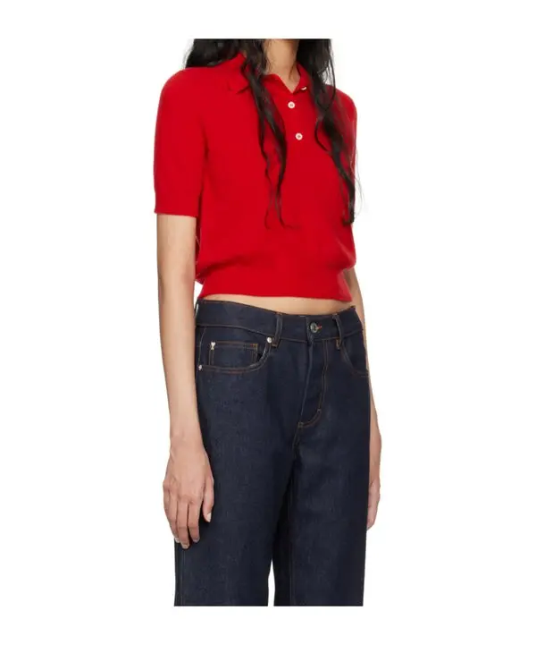 Arch4 Ribbed Knit Short Sleeve Polo Shirt