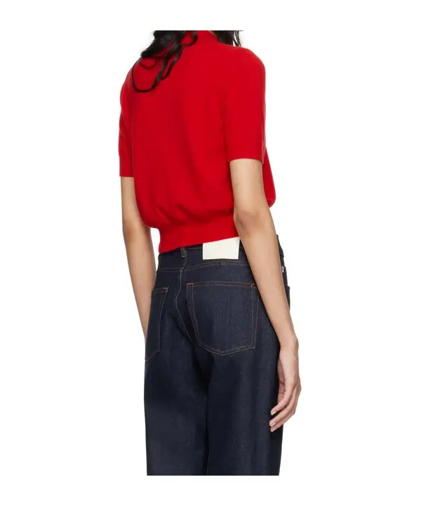Arch4 Ribbed Knit Short Sleeve Polo Shirt