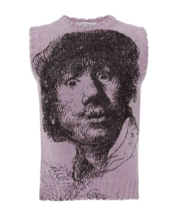 J.W.ANDERSON Rembrandt-print Sleeveless Jumper - Black