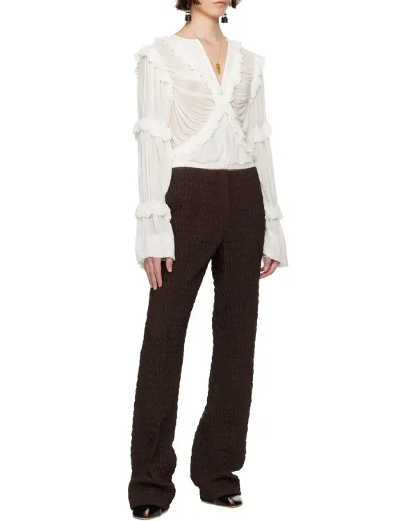 Tory Burch Slim Wool And Silk Pants
