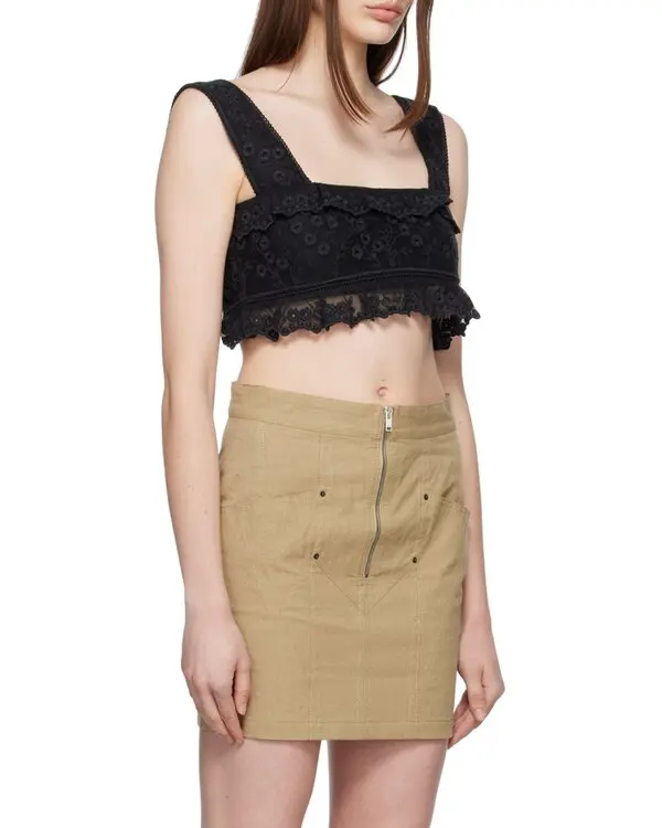 Isabel Marant Étoile Lace Trim Cropped Top