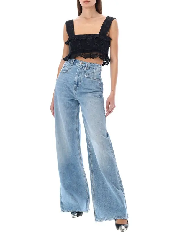 Isabel Marant Étoile Lace Trim Cropped Top