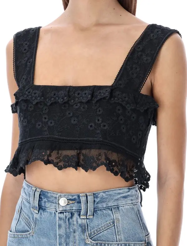 Isabel Marant Étoile Lace Trim Cropped Top