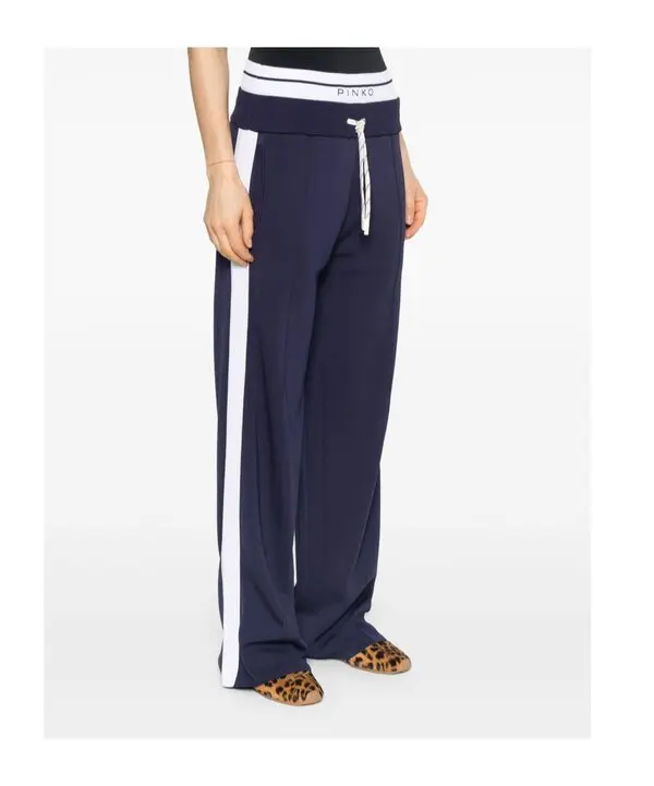 Pinko Logo Waistband Wide-leg Track Pants