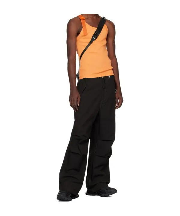 DION LEE Orange Safety Buckle Tank Top