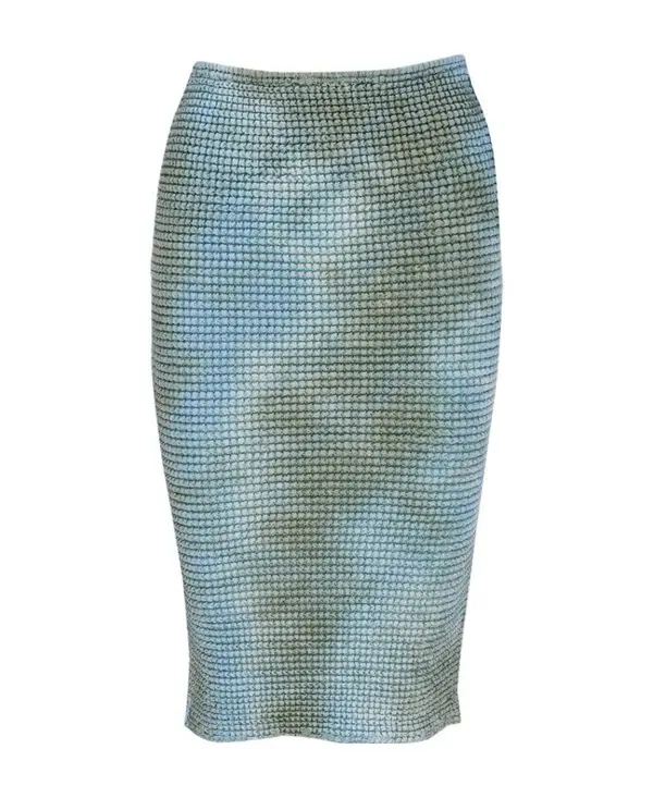 Off-White Tie-dye Smocked Skirt - Gray