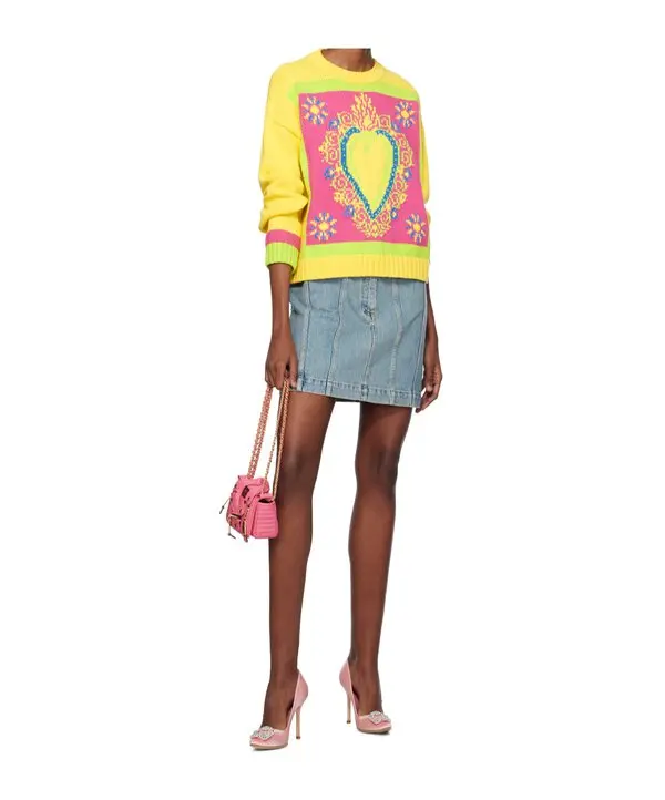 Moschino Long-sleeve Sweater With Graphic Intarsia
