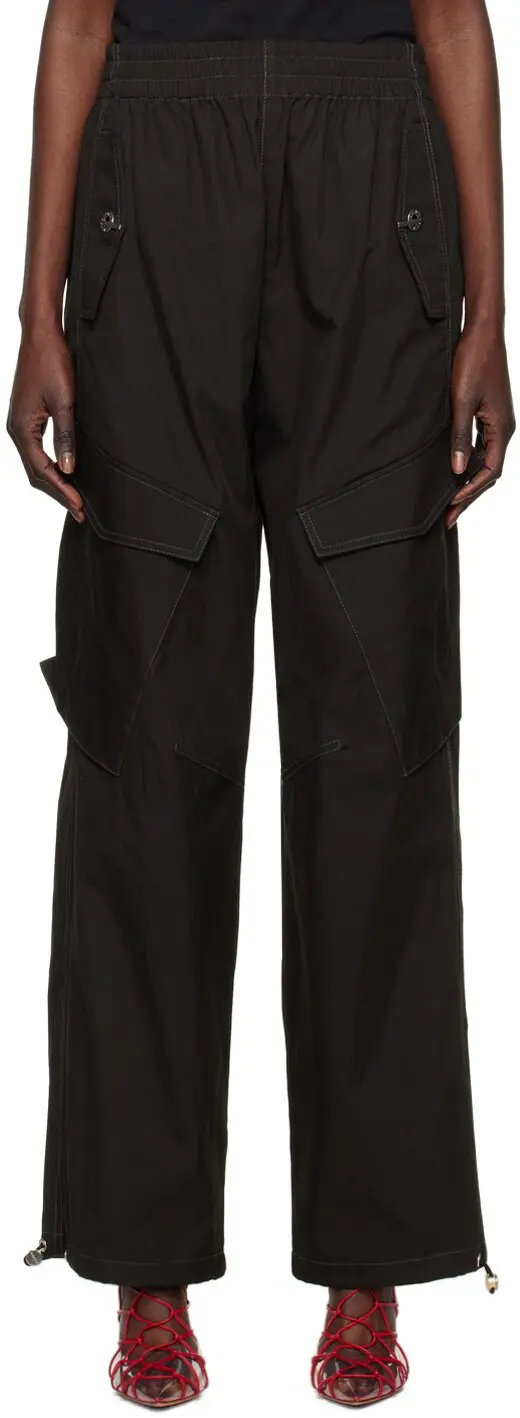 DION LEE Straight-leg Cargo Trousers With Logo Tooling