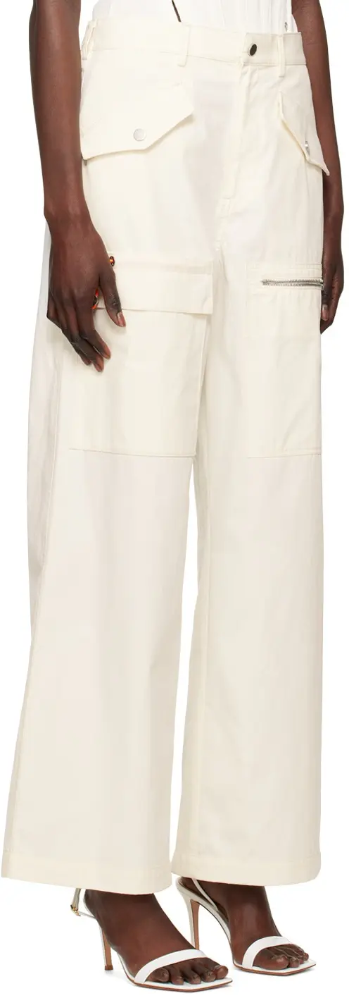 DION LEE Straight-leg Cargo Trousers - White