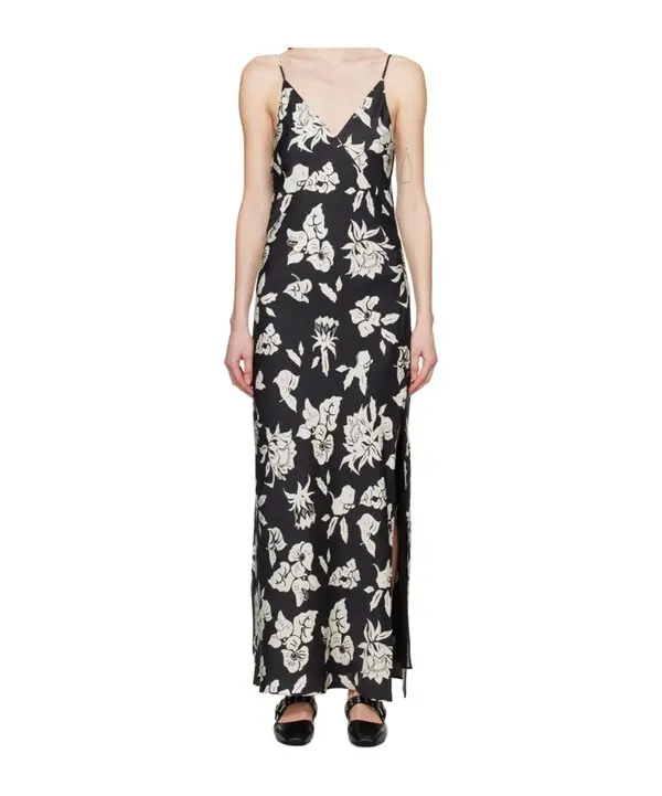 RAG  BONE Rag & Bone Graphic Floral Print Slip Maxi Dress