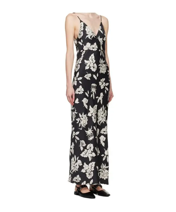 RAG  BONE Rag & Bone Graphic Floral Print Slip Maxi Dress