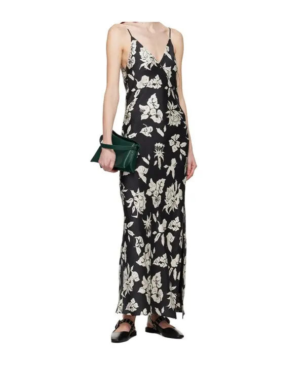RAG  BONE Rag & Bone Graphic Floral Print Slip Maxi Dress