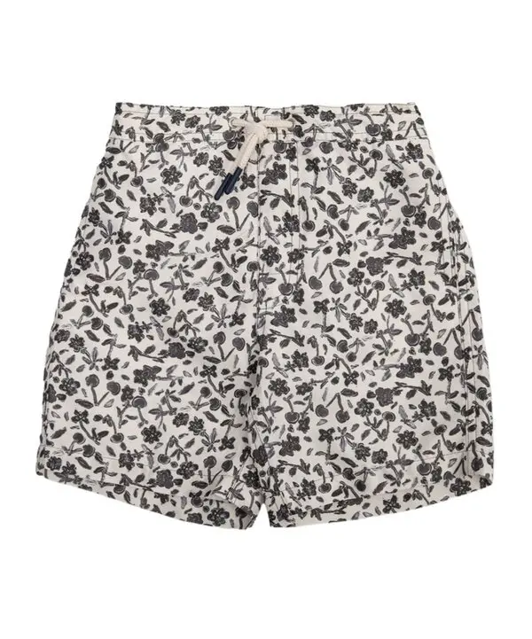 Bonpoint Ariel Floral-printed Drawstring Swim Shorts - White