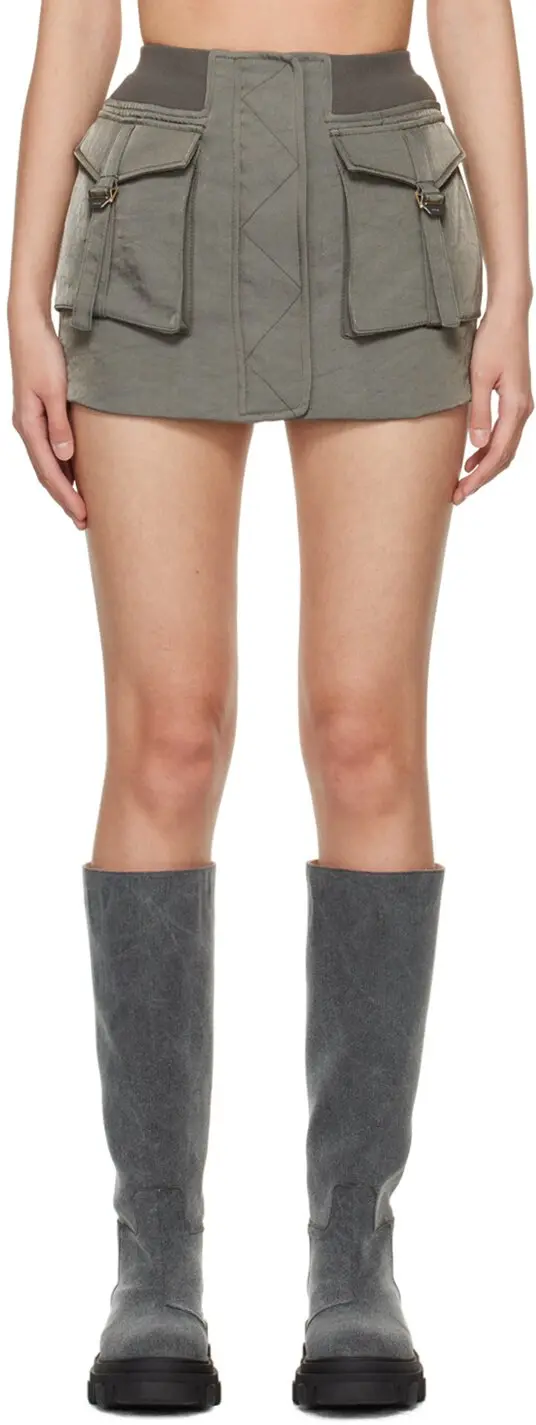 DION LEE Ribbed Waist Skirt - Brown