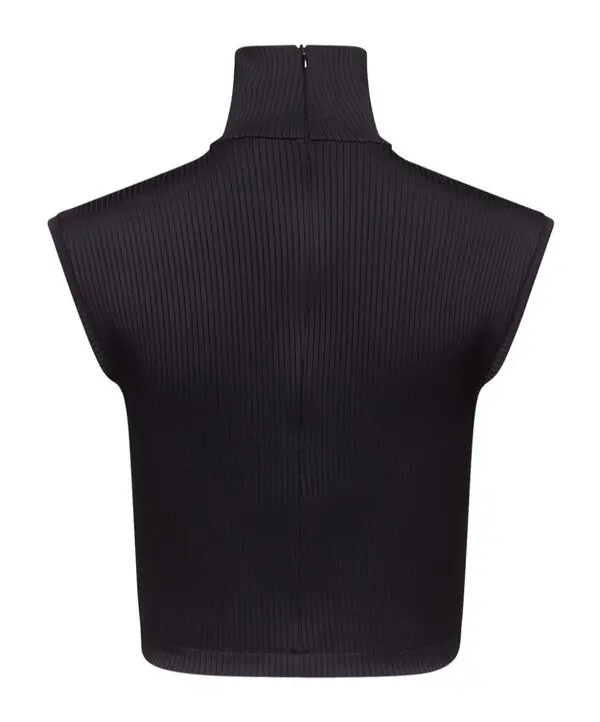 AREA Star Stud Rib-knit Crop Top