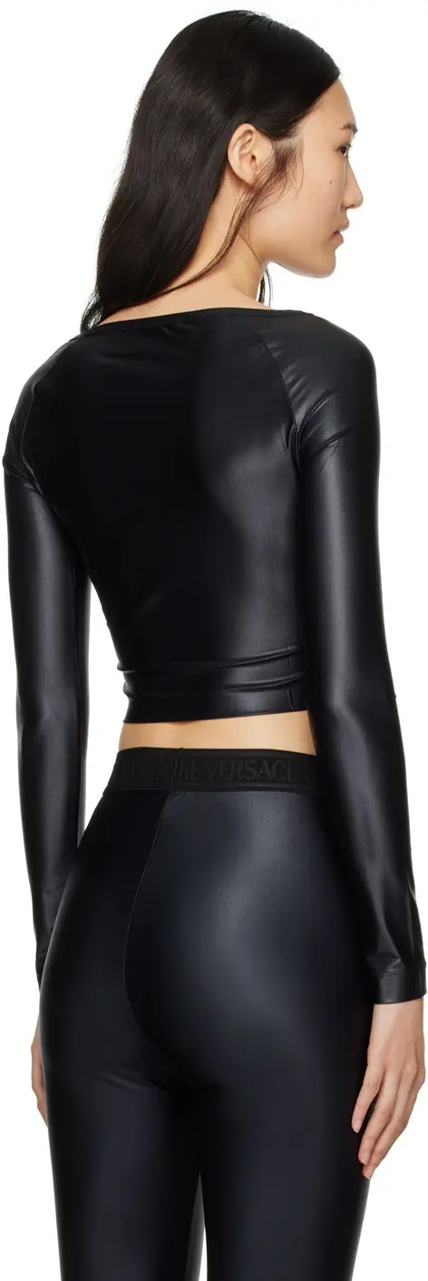 Versace Cut-out Detailed Jersey Cropped Top