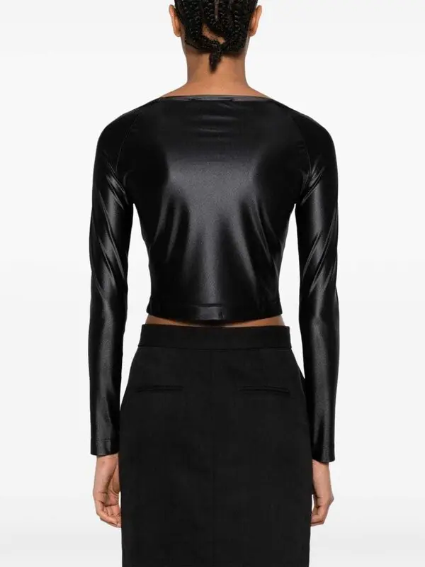 Versace Cut-out Detailed Jersey Cropped Top