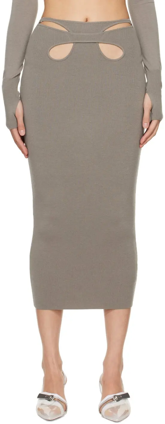 DION LEE Mobius Loop Midi Skirt - Gray