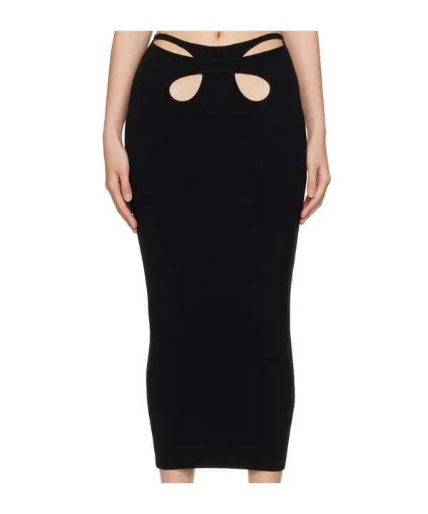 DION LEE Mobius Loop Midi Skirt - Black