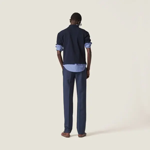 Miu Miu Logo Embroidered Straight Leg Trousers