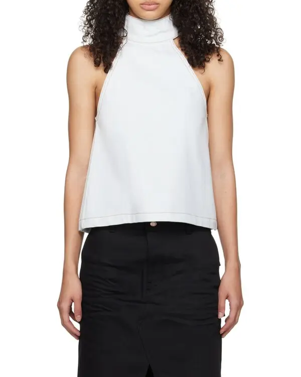 We11Done Sleeveless High Neck Vest With Contrast Stitching