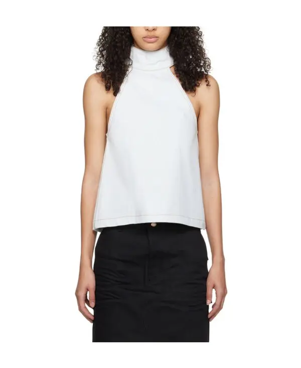 We11Done Sleeveless High Neck Vest With Contrast Stitching