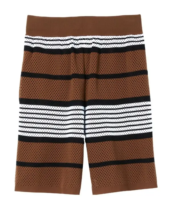 Burberry Striped Sports Nylon Mesh Knee-length Shorts - Brown