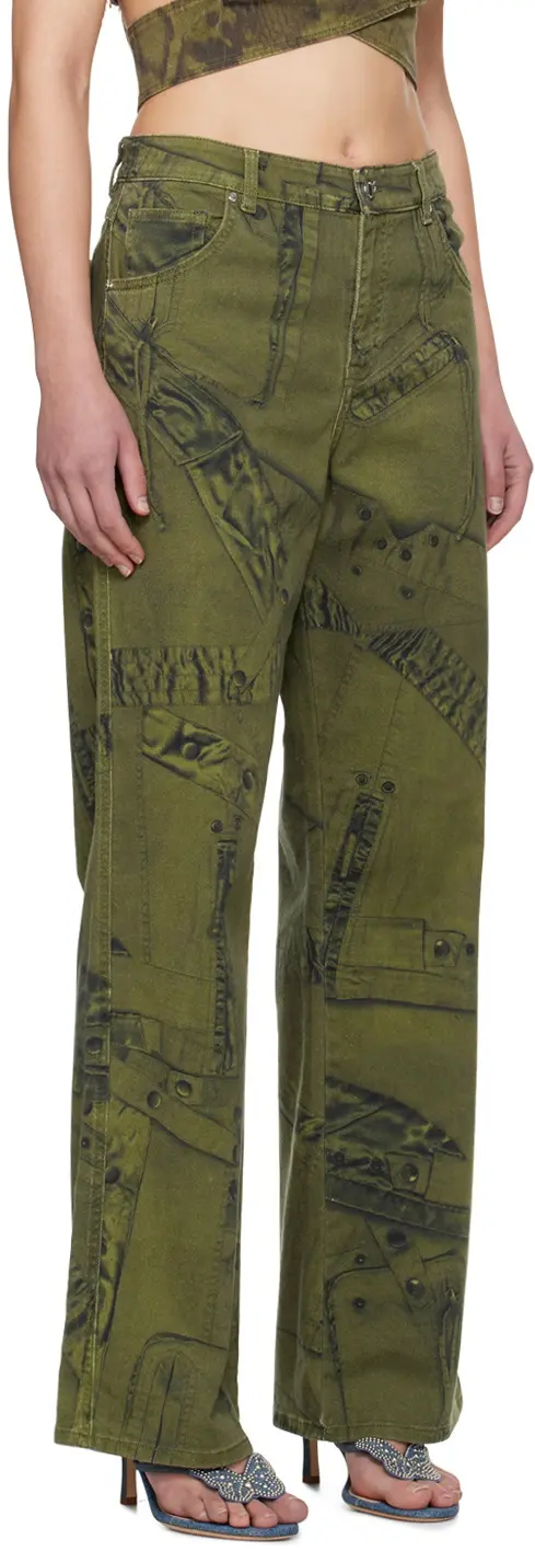 Blumarine All-over Graphic Printed Wide Leg Trousers