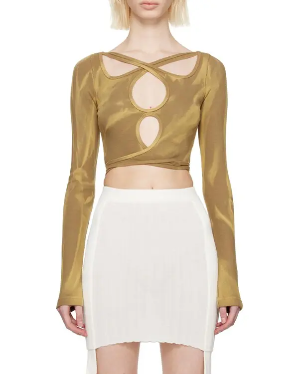 DION LEE Cut-out Detail Long-sleeve Top