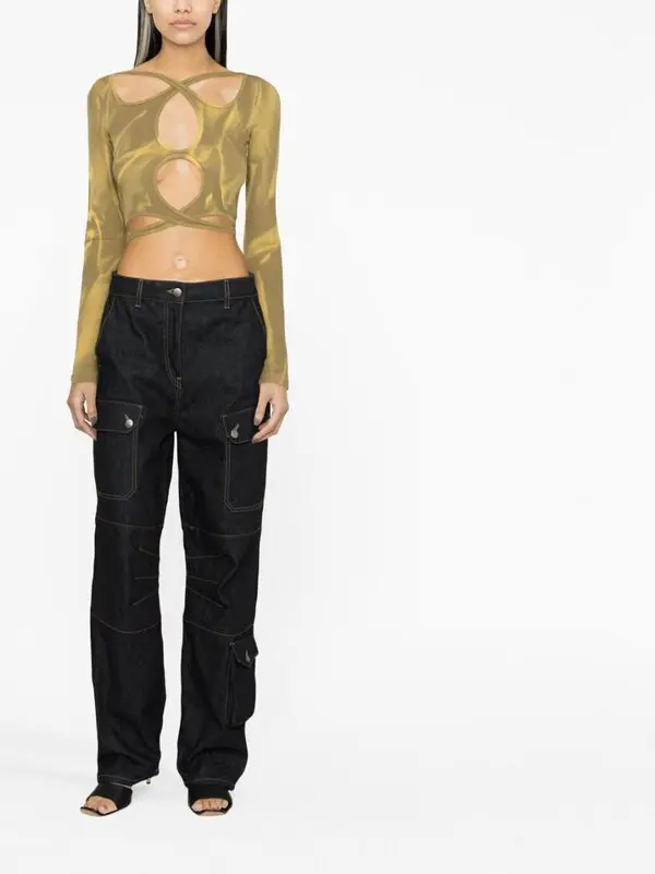 DION LEE Cut-out Detail Long-sleeve Top