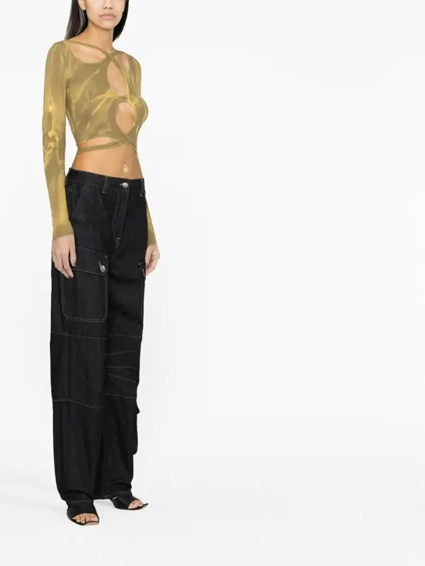DION LEE Cut-out Detail Long-sleeve Top