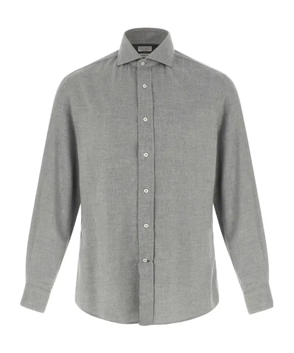 Brunello Cucinelli Long Sleeved Buttoned Shirt - Grey