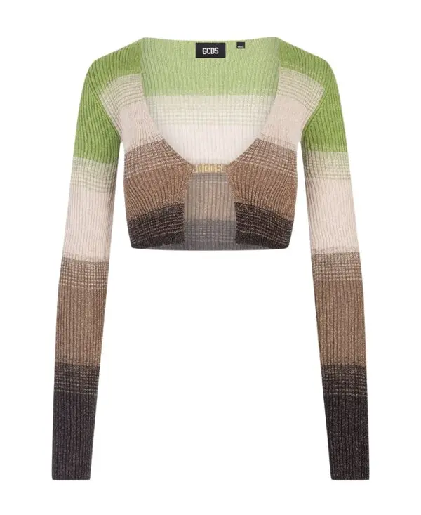 Gcds Striped Knit Cardigan - Green