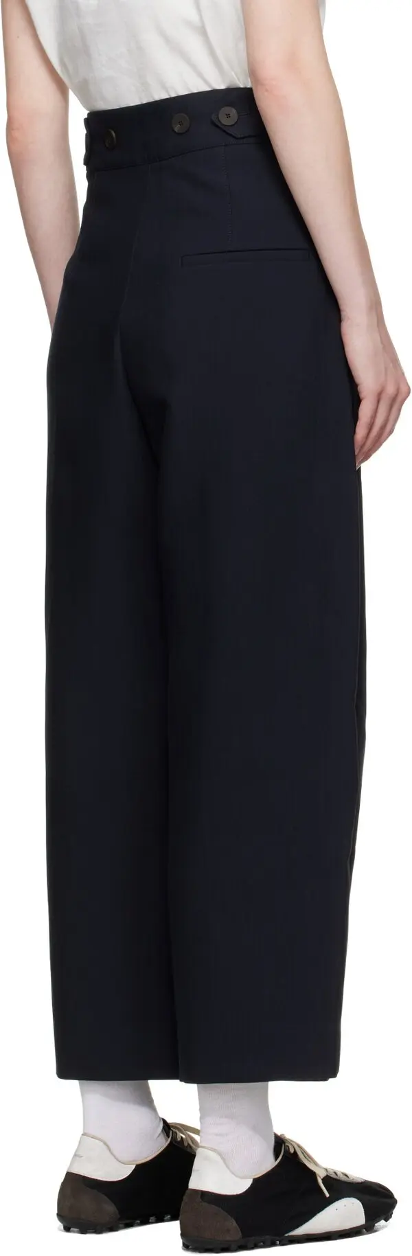 Studio Nicholson Fellini Pleated Twill Trousers - Black