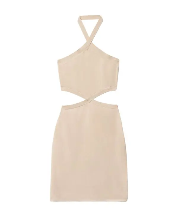 Alexander Wang Logo-trim Halterneck Mini Dress