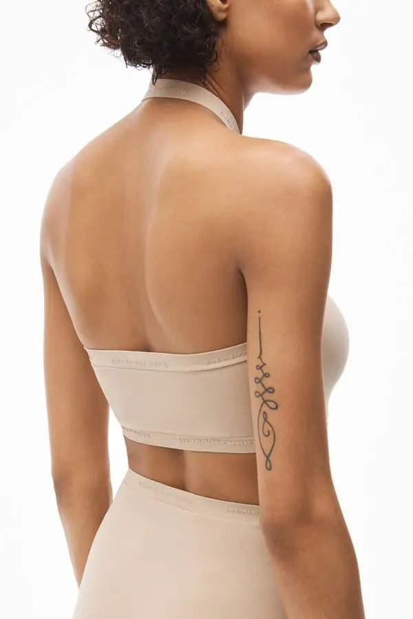 Alexander Wang Logo-trim Halterneck Mini Dress
