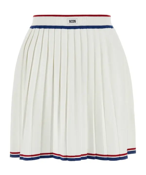 Gcds Pleated Knit Skirt - White
