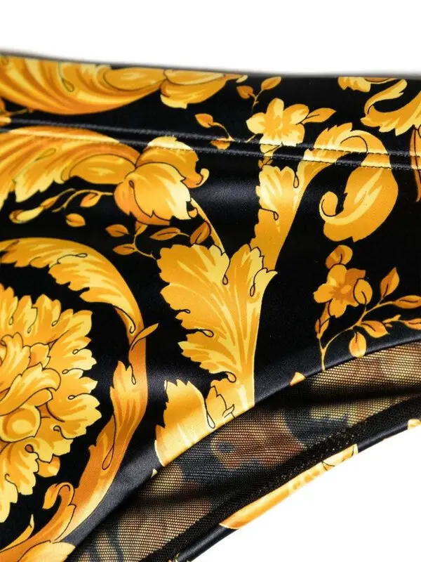 Versace Barocco Printed Mid-rise Briefs - Yellow