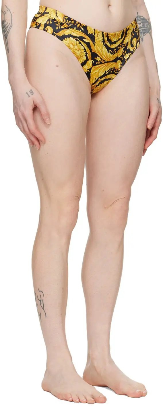 Versace Barocco Printed Mid-rise Briefs - Yellow
