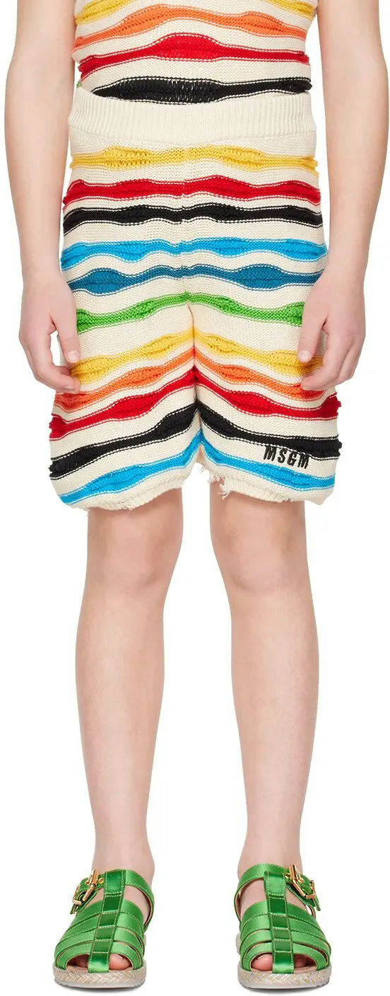 MSGM Striped Knit Shorts