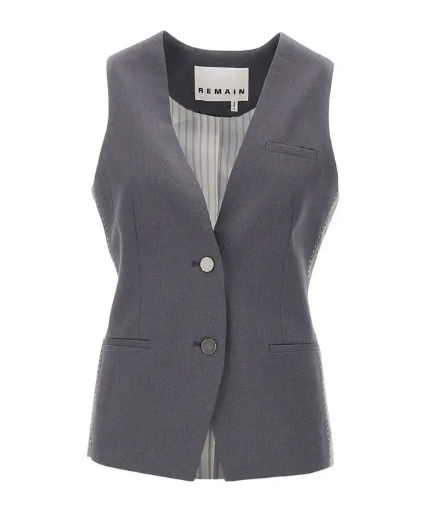 REMAIN BIRGER V-neck Button Vest